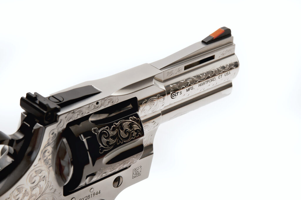 SK CUSTOMS EXCLUSIVE COLT PYTHON 3" 357mag DEEP ENGRAVED with SELECTIVE ...
