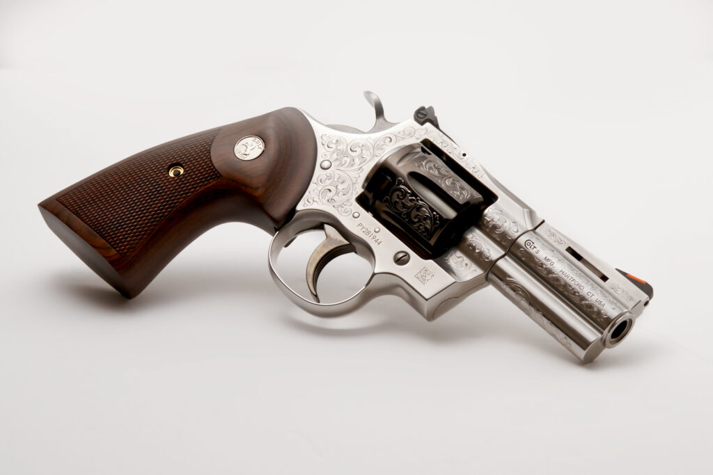 SK CUSTOMS EXCLUSIVE COLT PYTHON 3" 357mag DEEP ENGRAVED with SELECTIVE ...