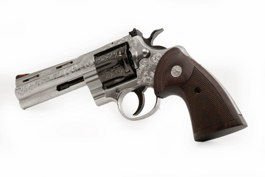 SK CUSTOMS EXCLUSIVE COLT PYTHON 4.25" 357mag DEEP ENGRAVED with ...