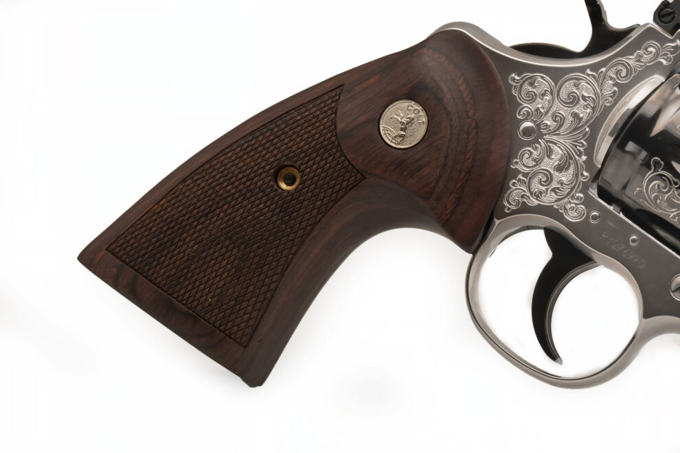 SK CUSTOMS EXCLUSIVE COLT PYTHON 4.25" 357mag DEEP ENGRAVED with ...