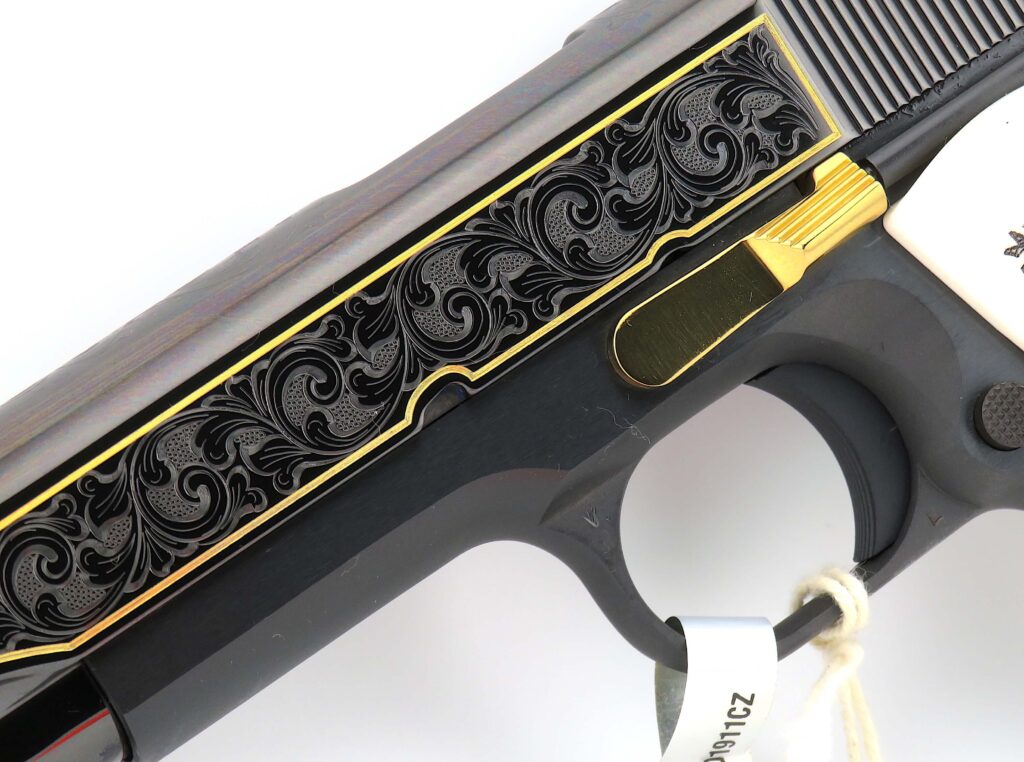 SK EXCLUSIVE COLT 1911 POLISHED DLC, DEEP ENGRAVED, 24k GOLD, ANUBIS ...