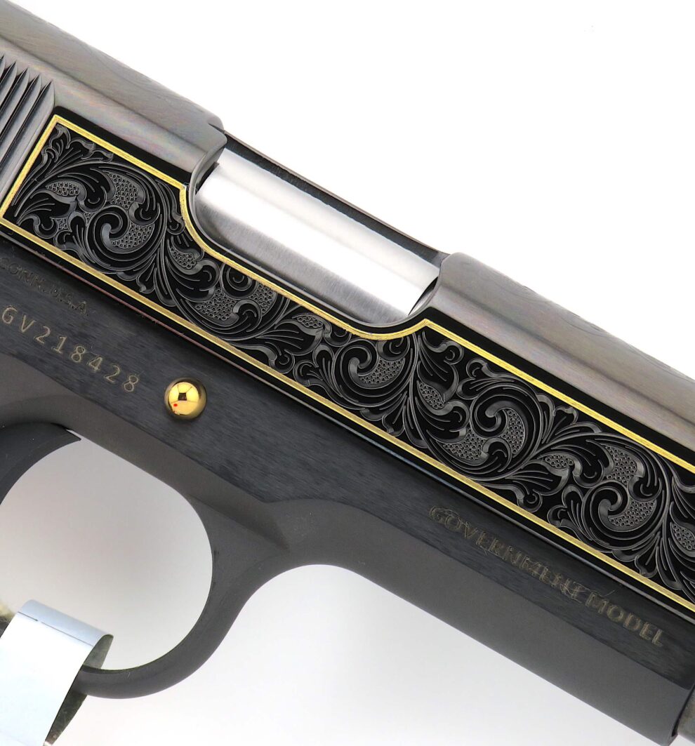 SK EXCLUSIVE COLT 1911 POLISHED DLC, DEEP ENGRAVED, 24k GOLD, ANUBIS ...