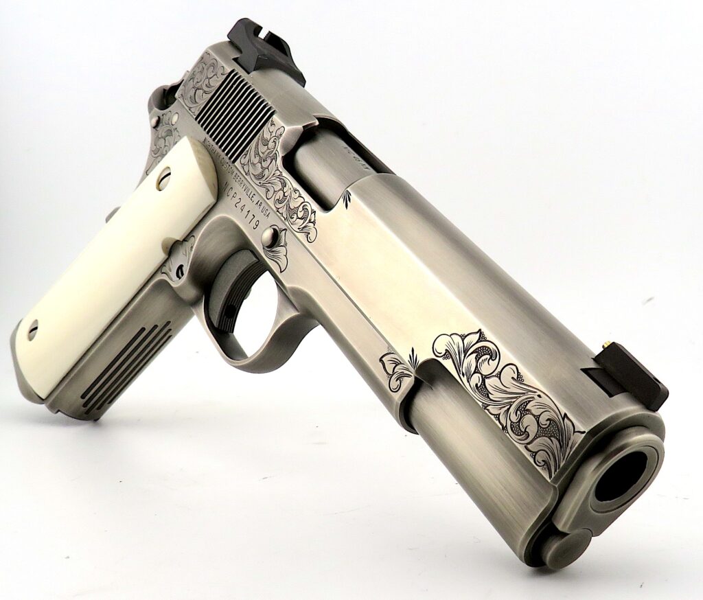 RARE NIGHTHAWK CUSTOM 1911 VIP GOV 45acp ANTIQUE NICKEL FINISH GIRAFFE ...