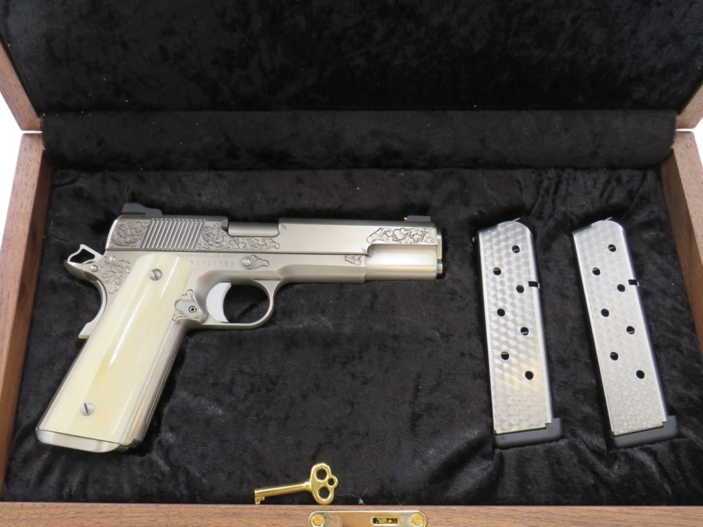 RARE NIGHTHAWK CUSTOM 1911 VIP GOV 45acp ANTIQUE NICKEL FINISH GIRAFFE ...
