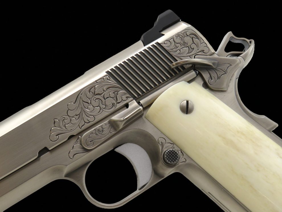 RARE NIGHTHAWK CUSTOM 1911 VIP GOV 45acp ANTIQUE NICKEL FINISH GIRAFFE ...