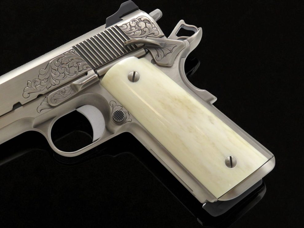 RARE NIGHTHAWK CUSTOM 1911 VIP GOV 45acp ANTIQUE NICKEL FINISH GIRAFFE ...