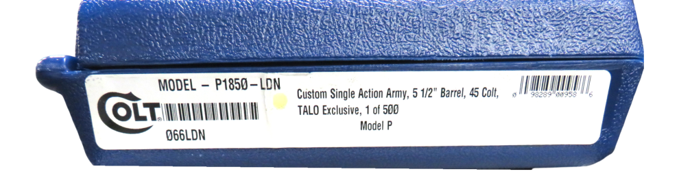 Rare Colt Single Action Army TALO 45 Colt #066 of 500 Louis Daniel ...